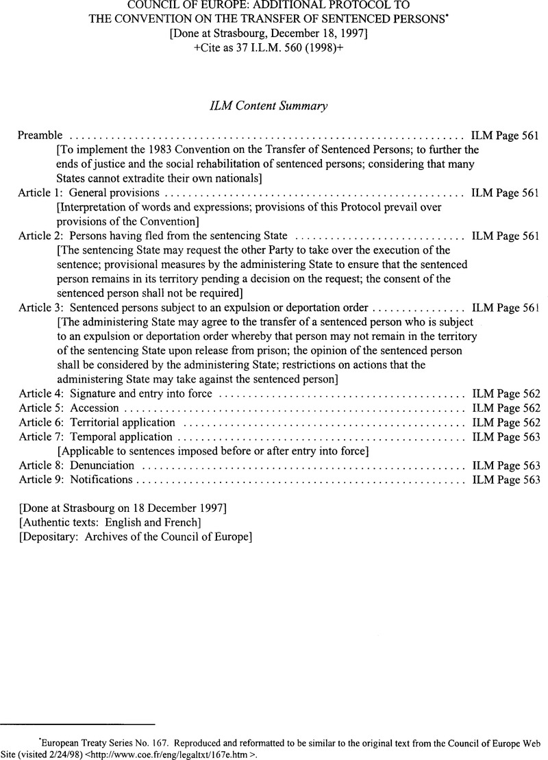 Council of Europe: Additional Protocol to the Convention on the ...