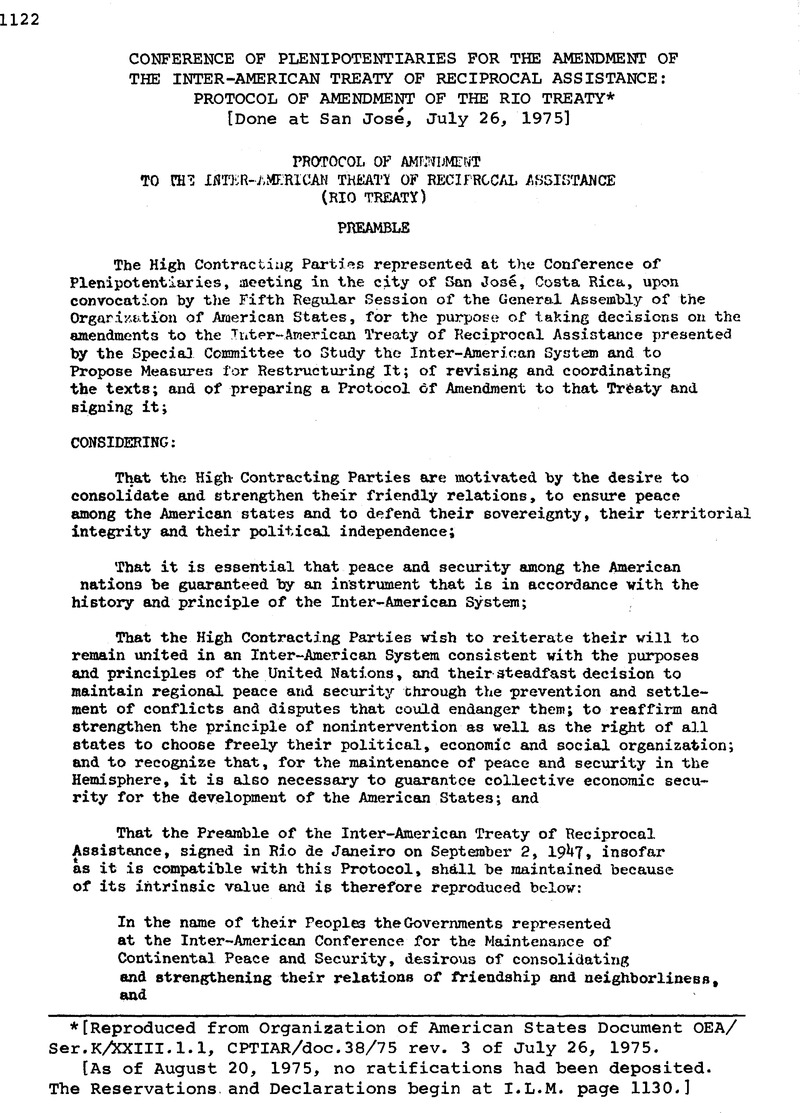 Conference of Plenipotentiaries for the Amendment of the Inter-American ...