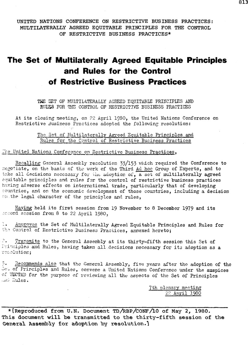 United Nations Conference on Restrictive Business Practices ...