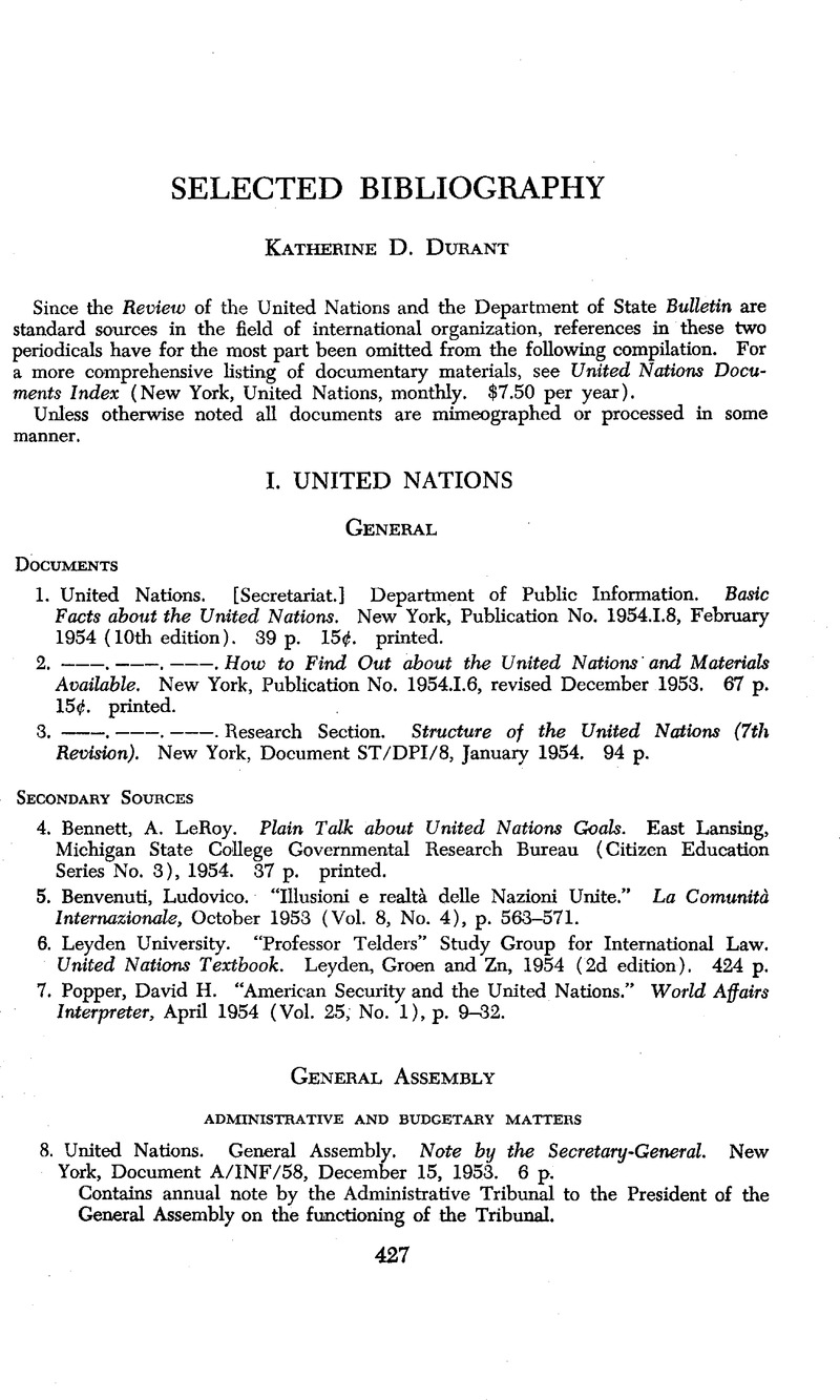 Selected Bibliography | International Organization | Cambridge Core