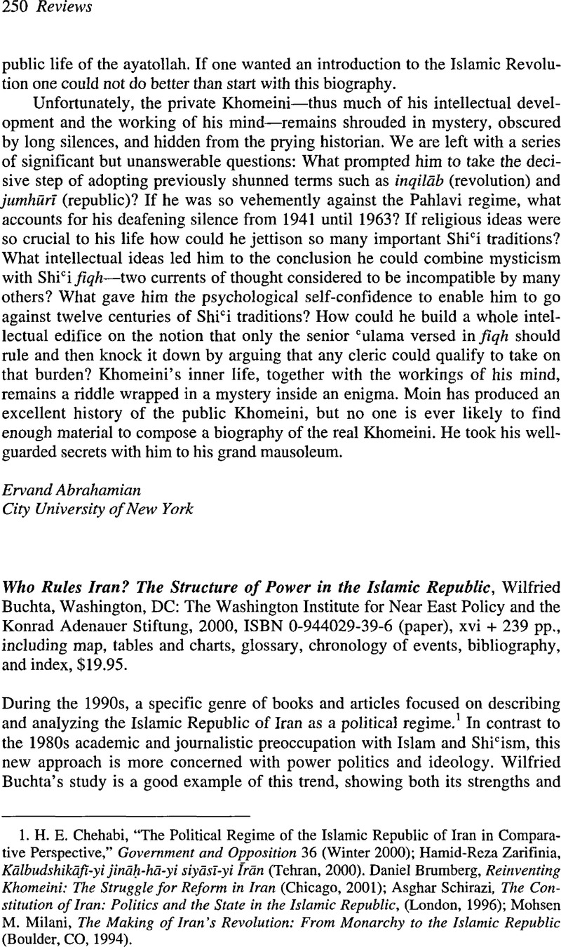 Who Rules Iran? The Structure of Power in the Islamic Republic ...