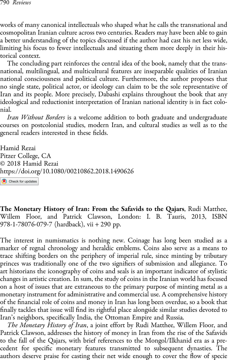 The Monetary History of Iran: From the Safavids to the Qajars, Rudi ...