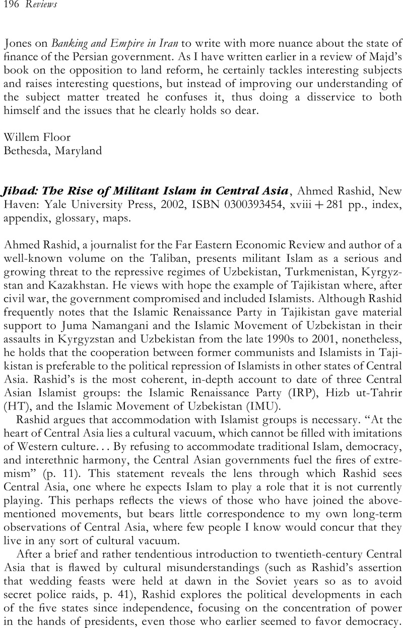 Jihad: The Rise of Militant Islam in Central Asia, Ahmed Rashid, New ...