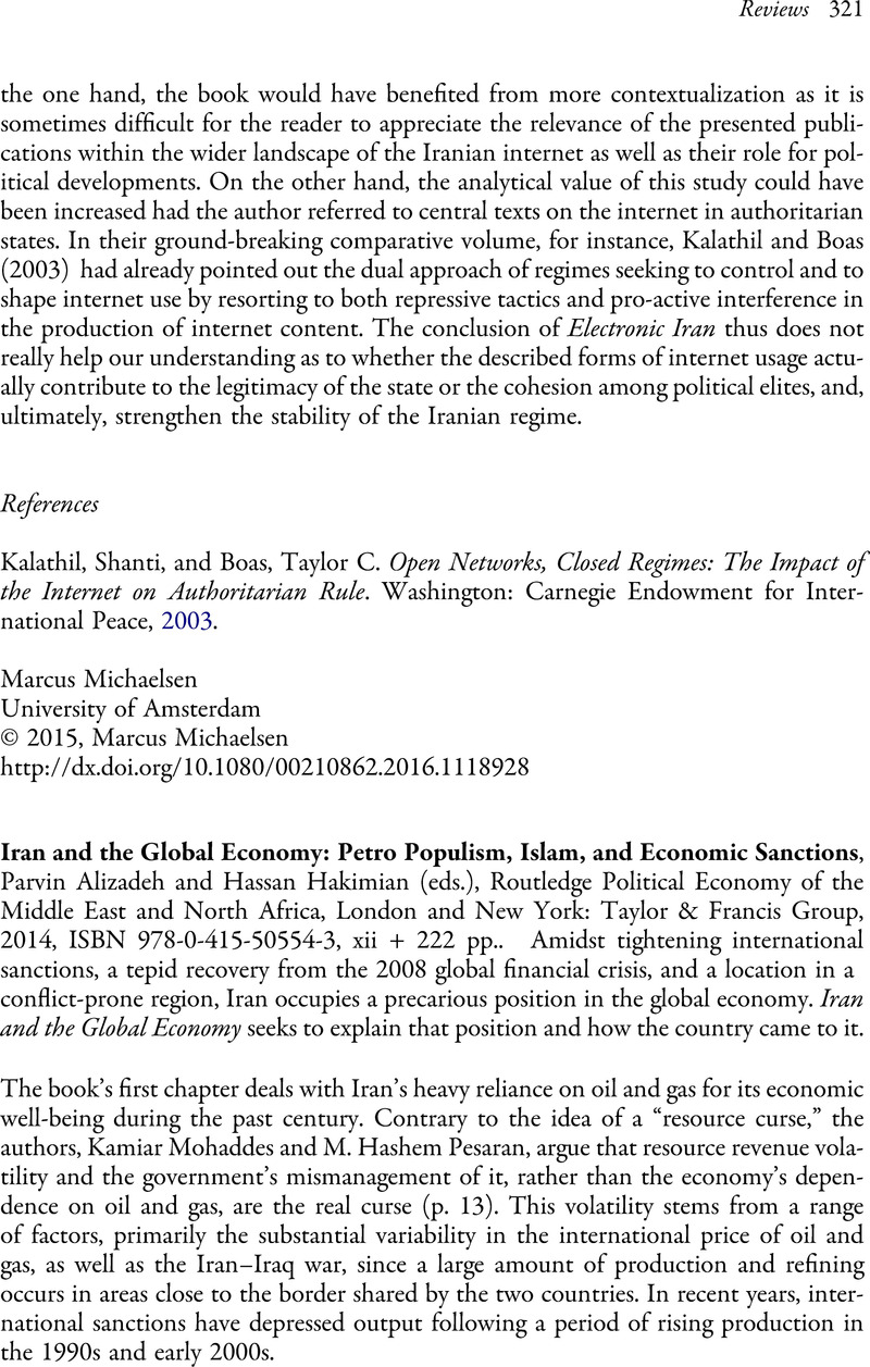 Iran and the Global Economy: Petro Populism, Islam, and Economic ...