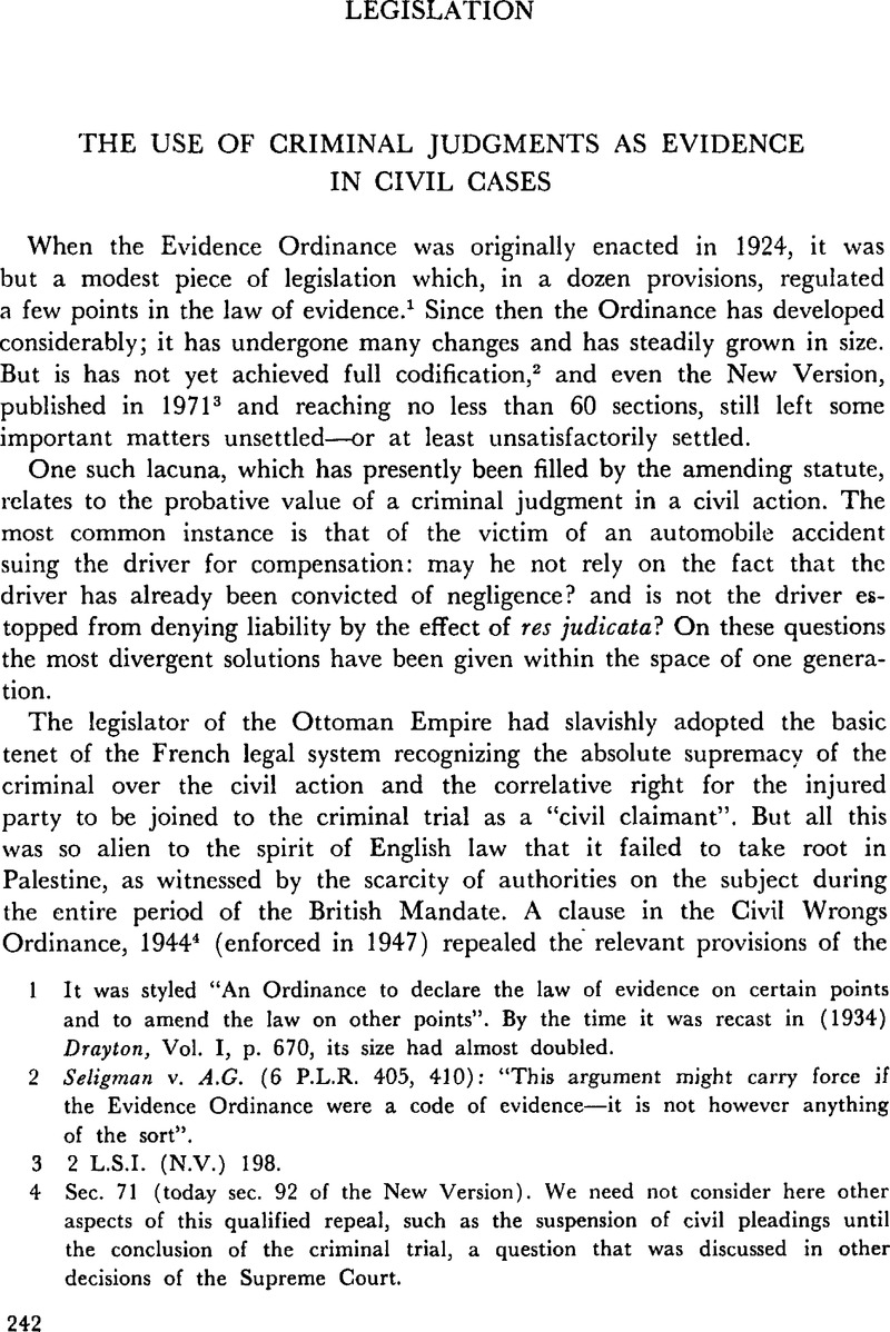 The Use of Criminal Judgments as Evidence in Civil Cases | Israel Law ...