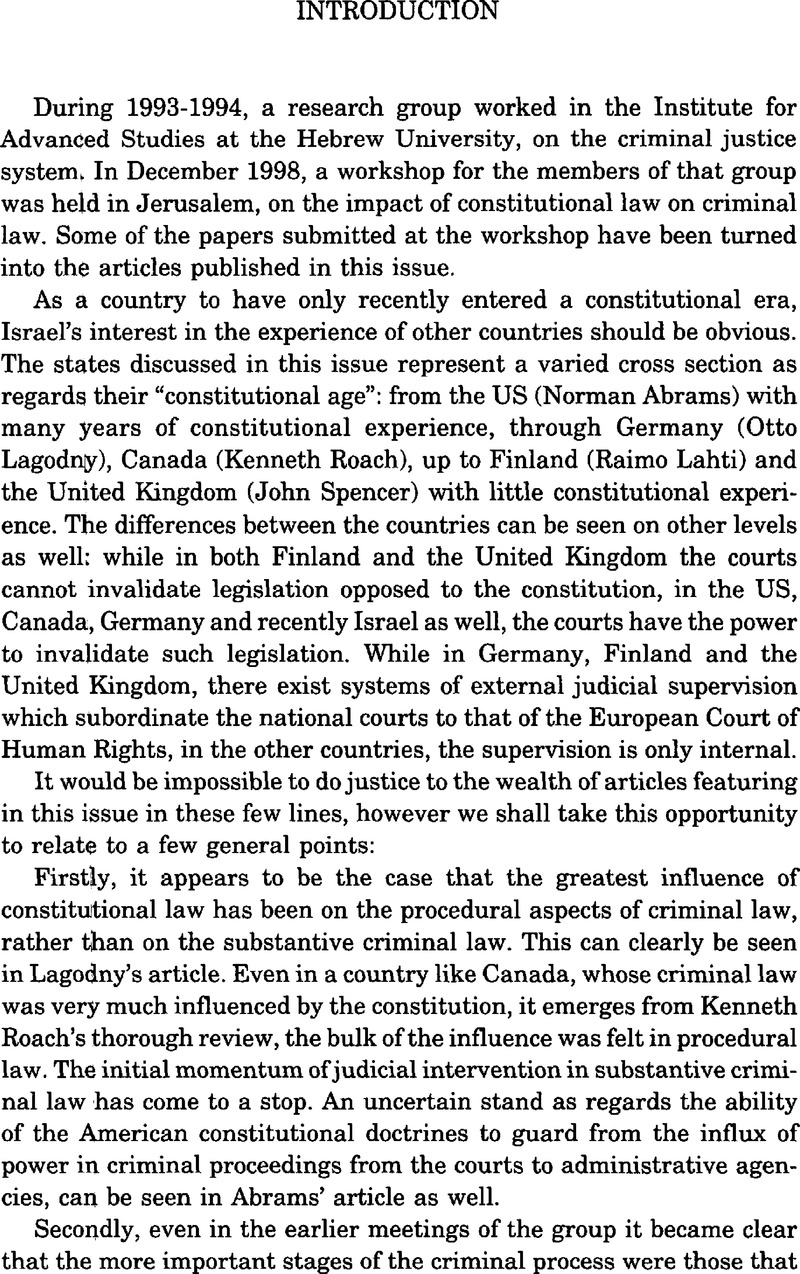 Introduction | Israel Law Review | Cambridge Core