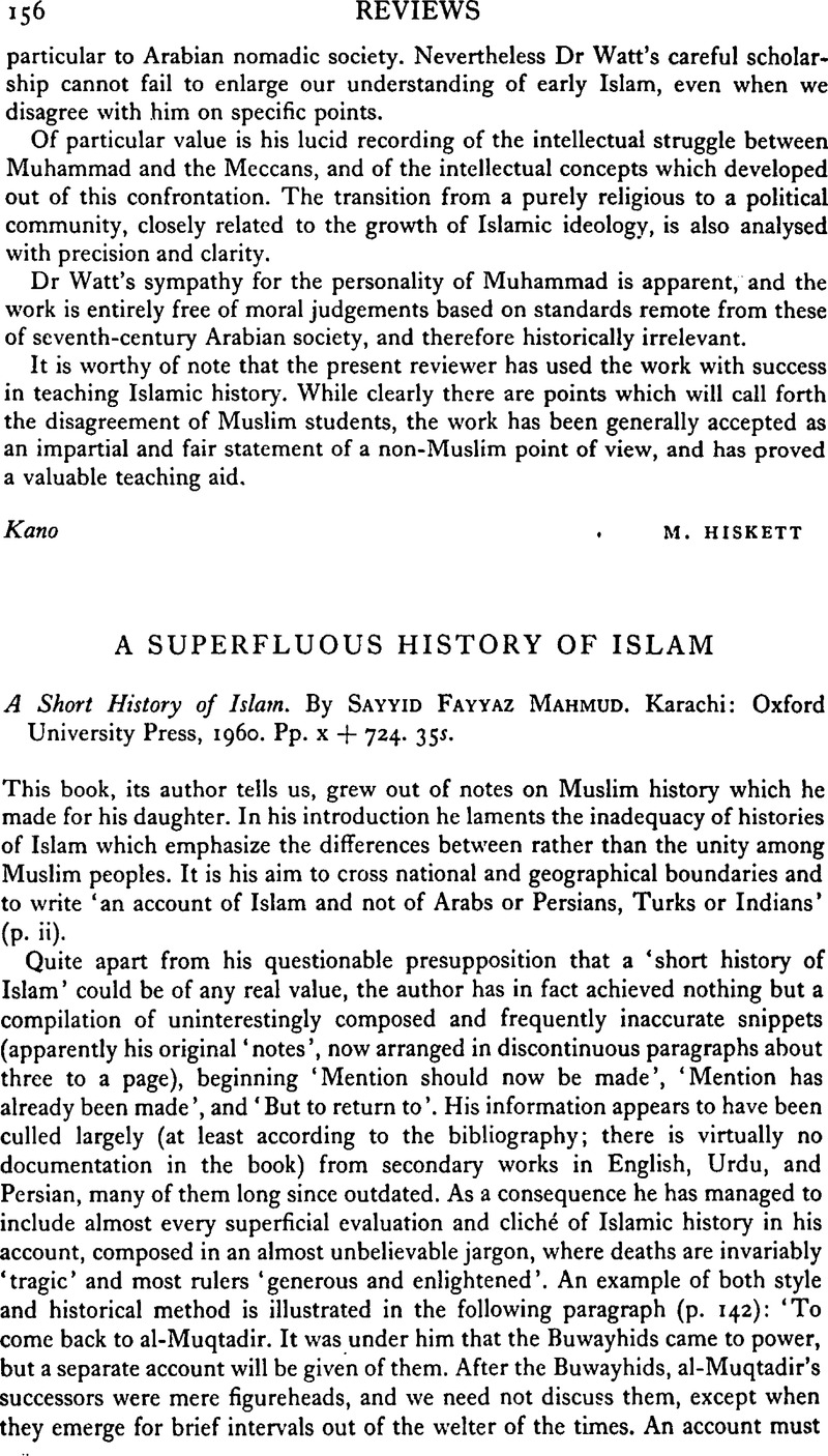 A Superfluous History of Islam - A Short History of Islam. By Sayyid ...