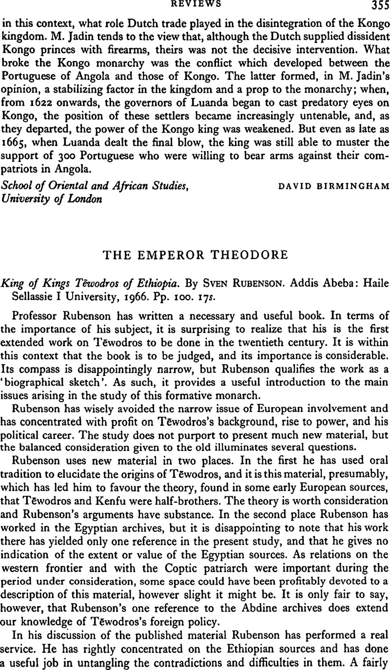 The Emperor Theodore - King of Kings Tēwodros of Ethiopia. By Sven ...