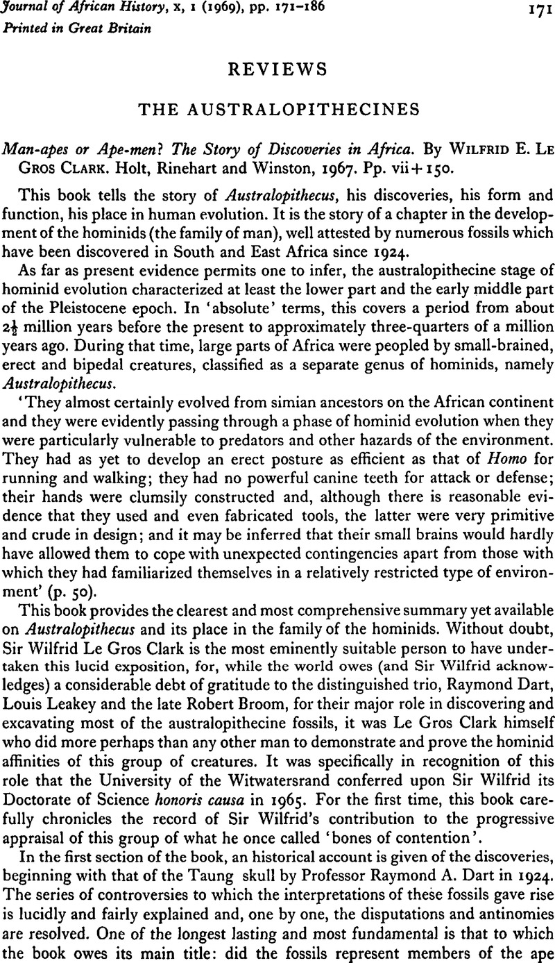 The Australopithecines - Man-apes or Ape-men? The Story of Discoveries ...