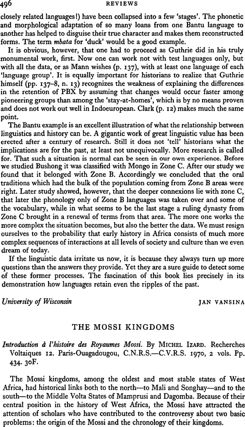 The Mossi Kingdoms - Introduction à l'histoire des Royaumes Mossi. By ...