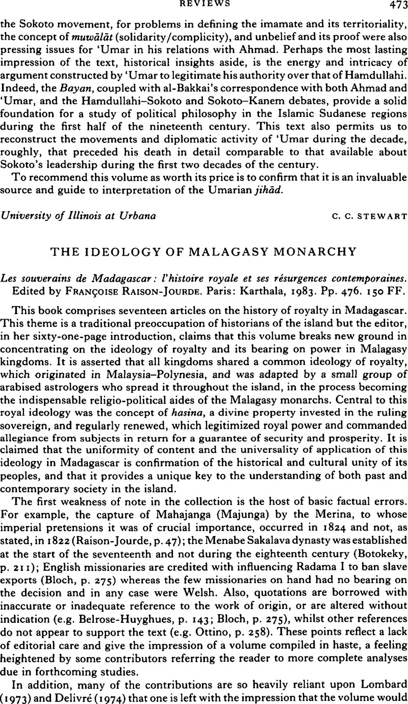 The Ideology of Malagasy Monarchy - Les souverains de Madagascar: I ...