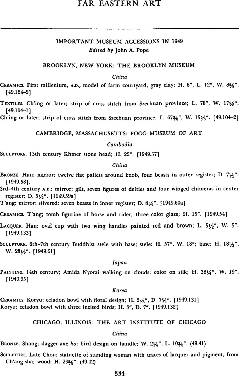 Important Museum Accessions in 1949 | The Journal of Asian Studies ...