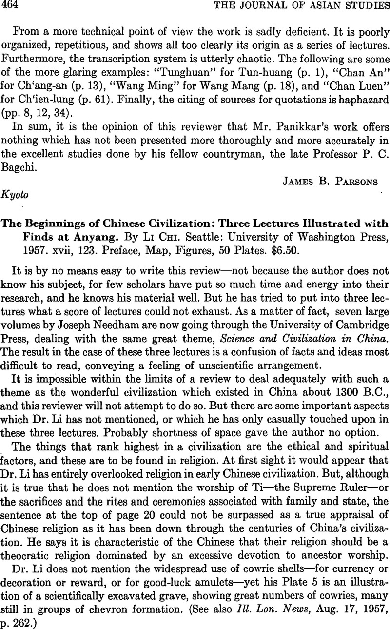 The Beginnings of Chinese Civilization: Three Lectures Illustrated with ...