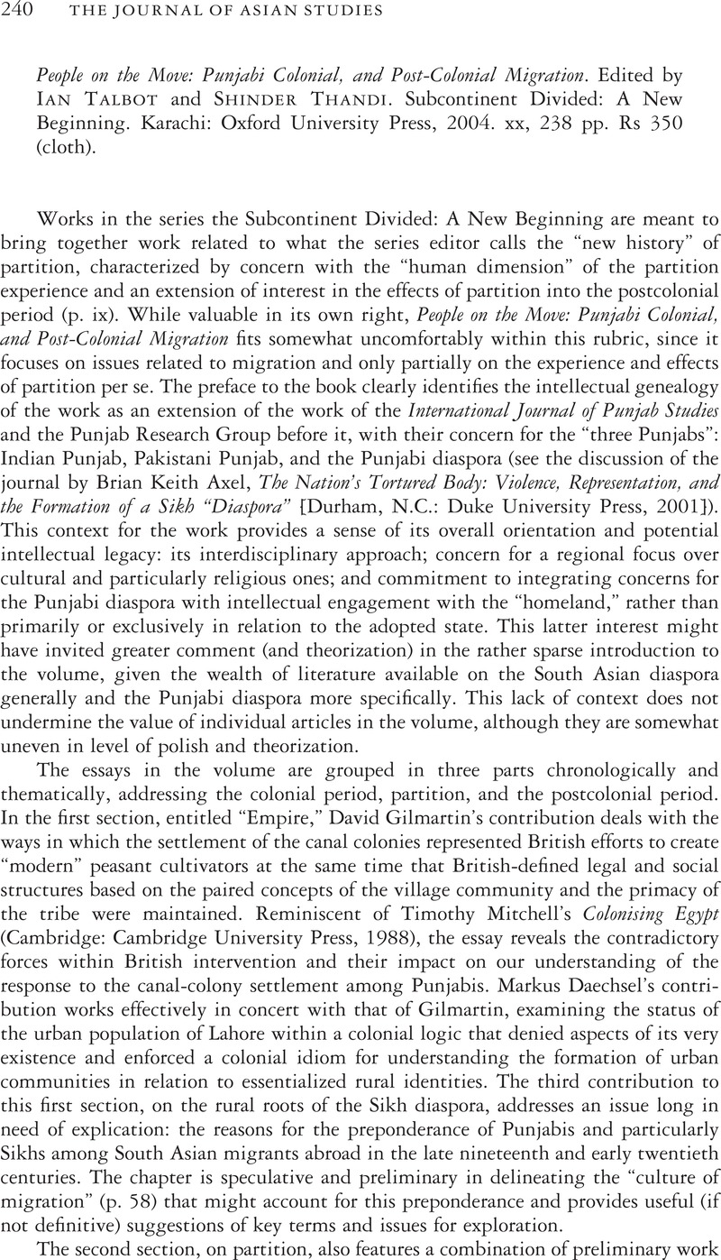 People on the Move: Punjabi Colonial, and Post-Colonial Migration ...
