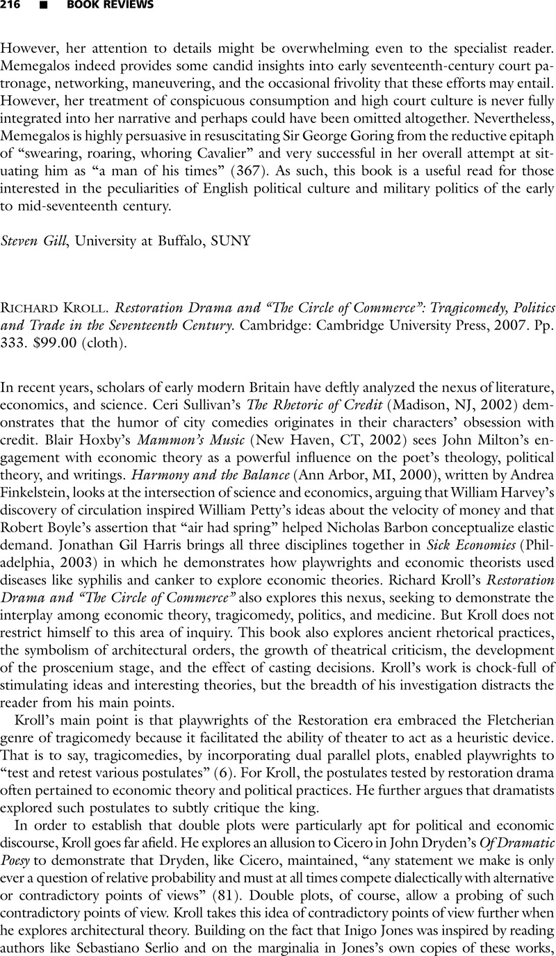 Richard Kroll. Restoration Drama and “The Circle of Commerce ...