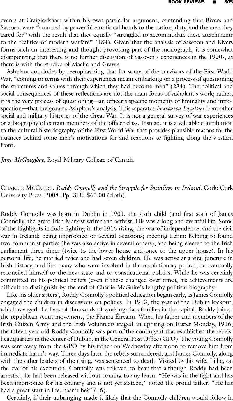 Charlie McGuire. Roddy Connolly and the Struggle for Socialism in ...