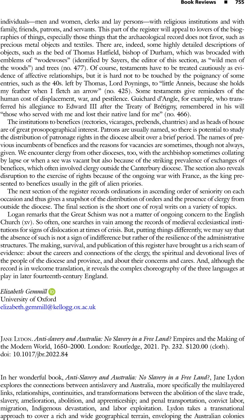 Jane Lydon. Anti-slavery and Australia: No Slavery in a Free Land ...