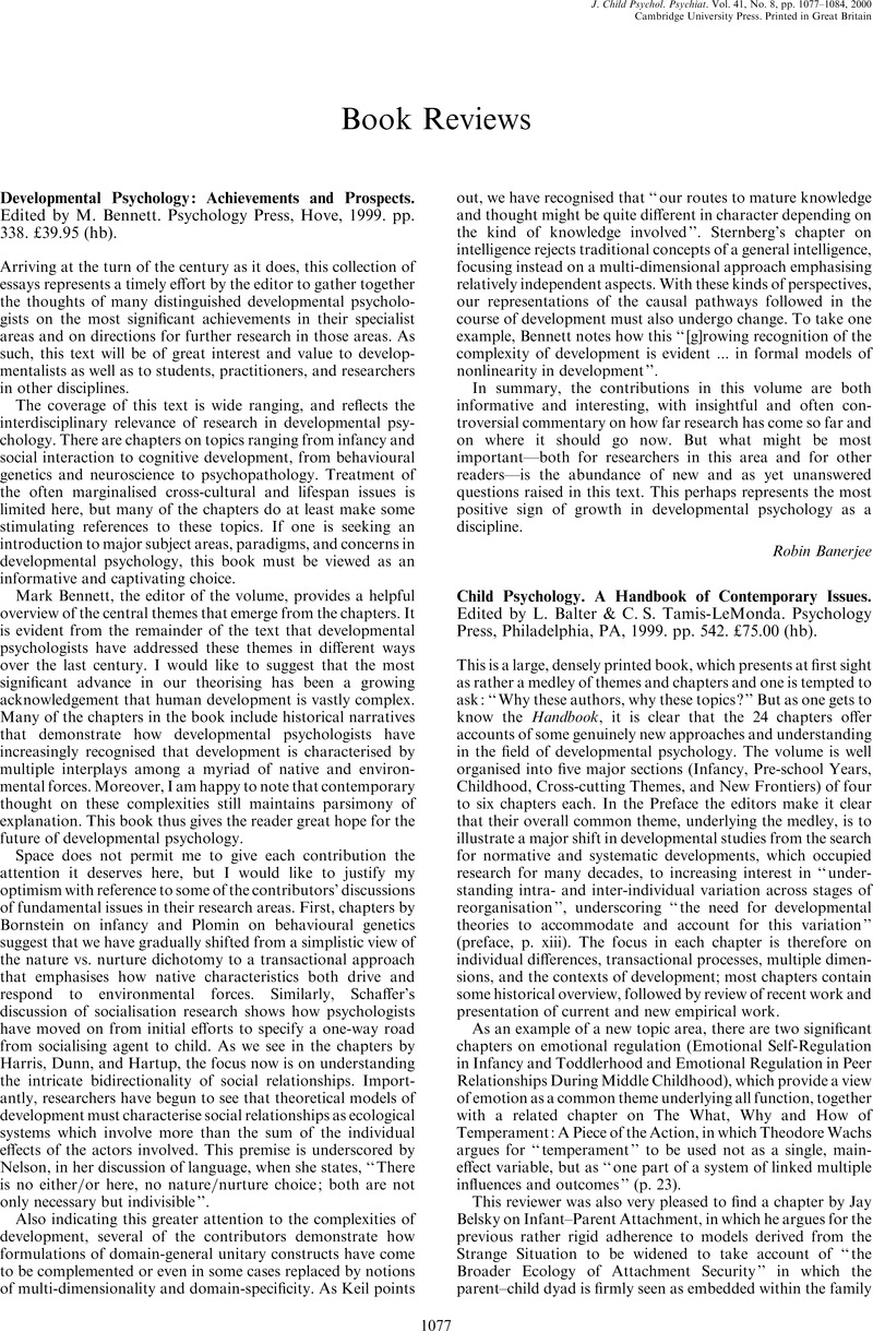 The Construction of the Self. By Susan Harter. Guilford Press, New York ...