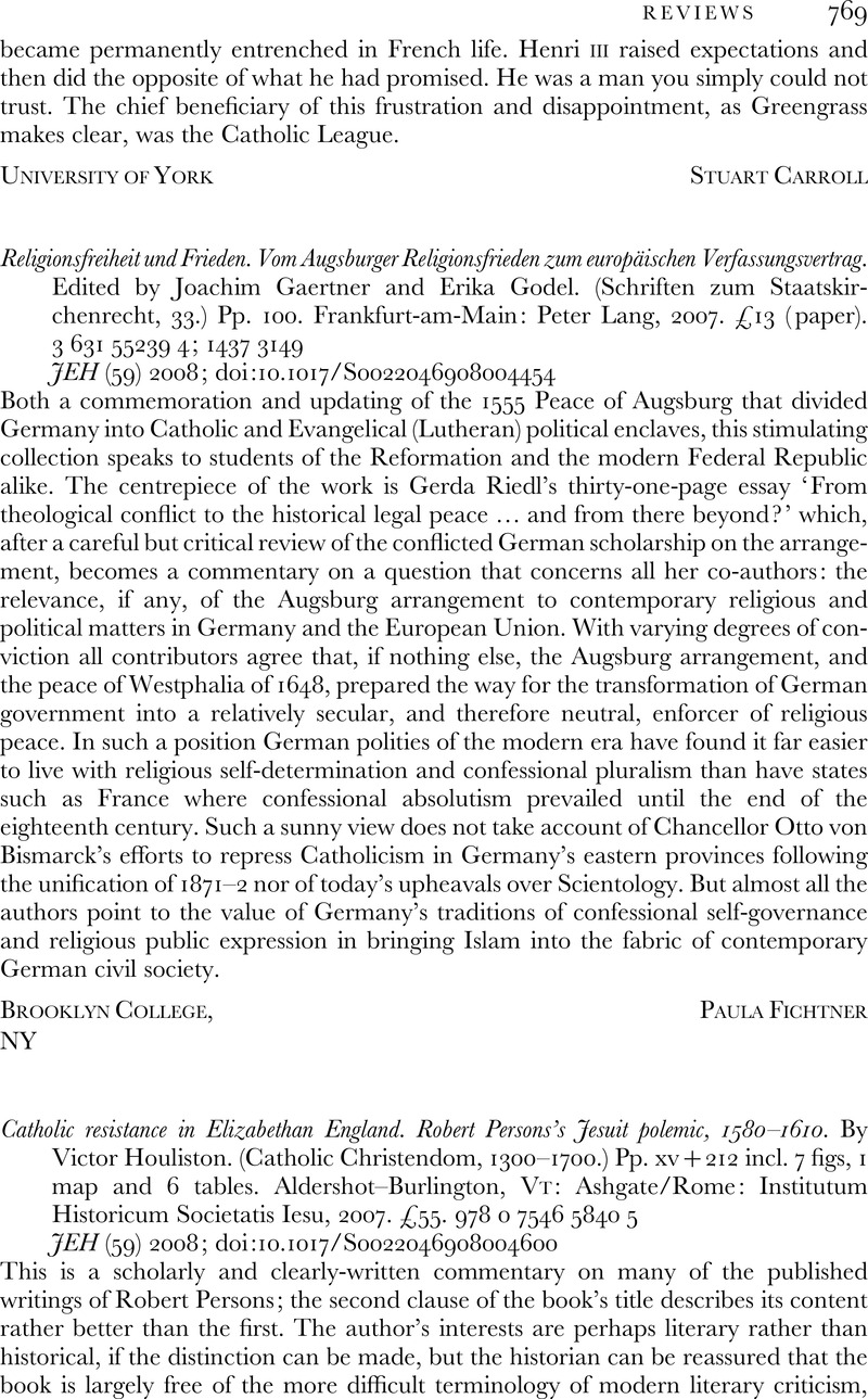 Catholic resistance in Elizabethan England. Robert Persons's Jesuit ...