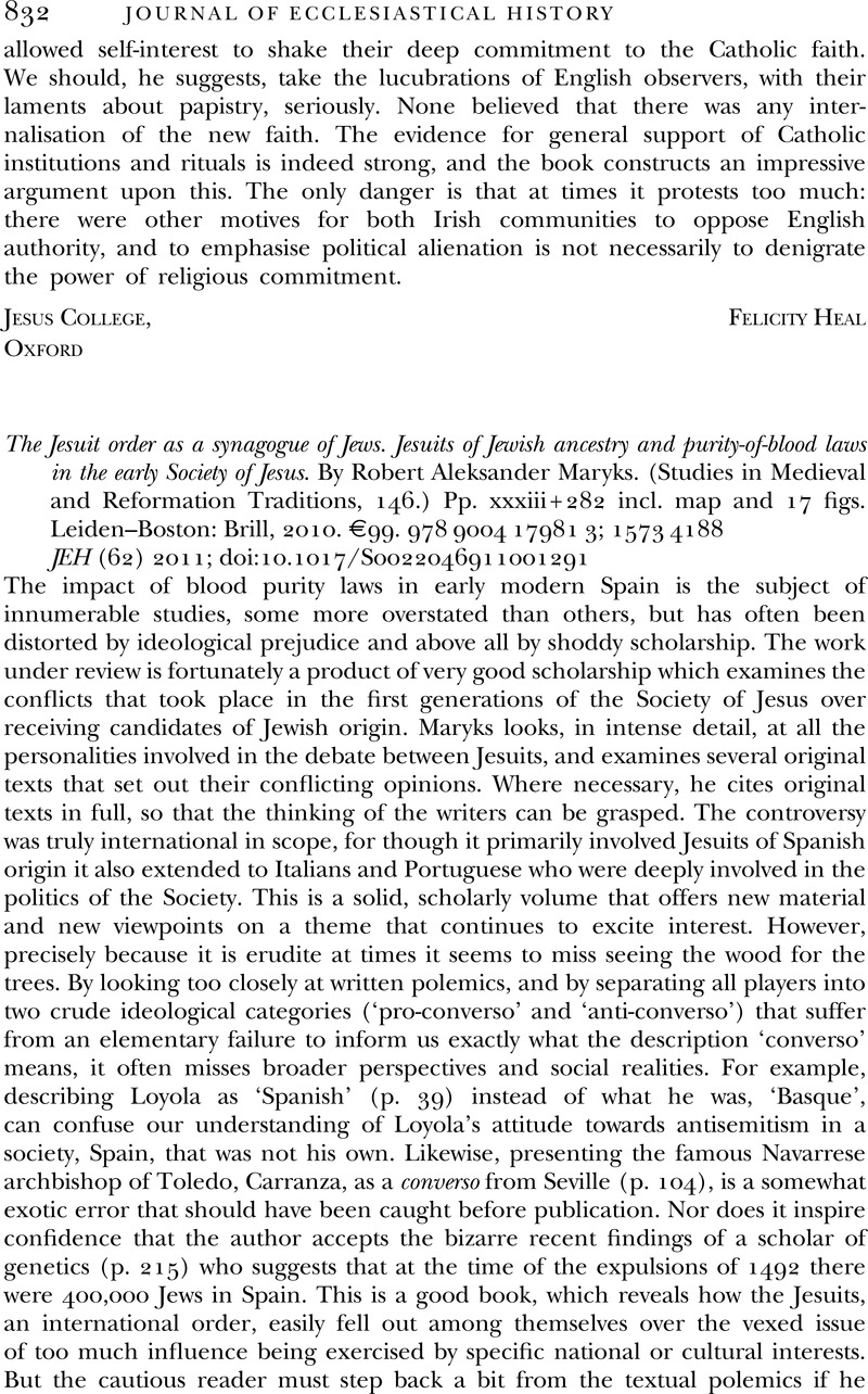 The Jesuit order as a synagogue of Jews. Jesuits of Jewish ancestry and ...