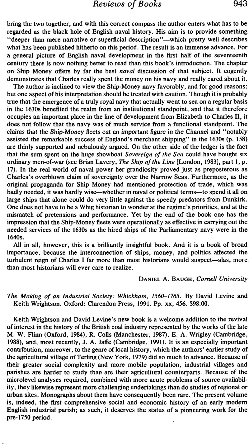 The Making of an Industrial Society: Whickham, 1560–1765. By David ...