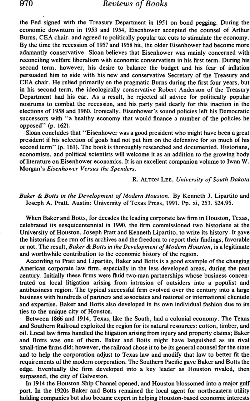 Baker & Botts in the Development of Modern Houston. By Kenneth J ...