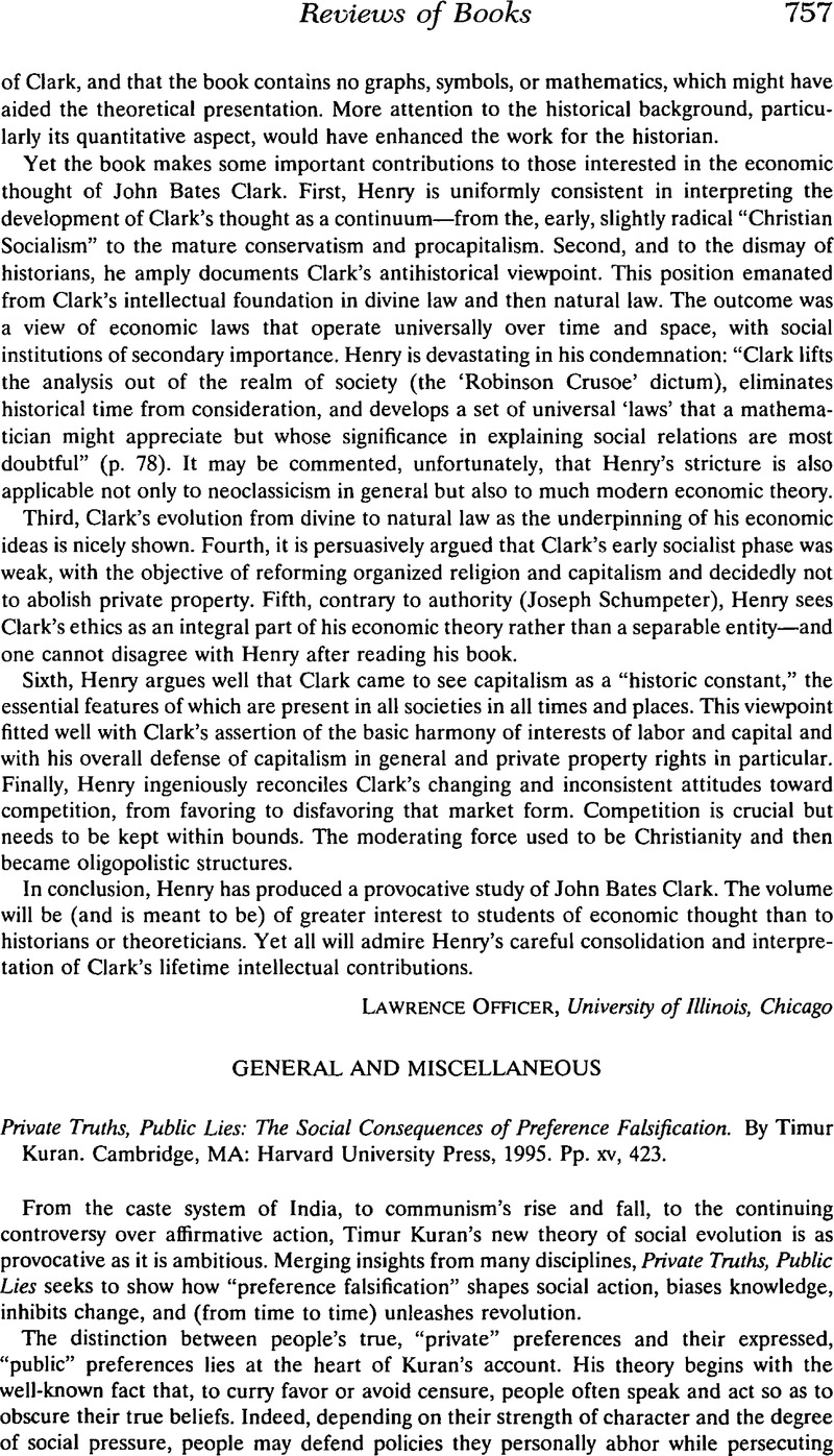 General and Miscellaneous - Private Truths, Public Lies: The Social ...