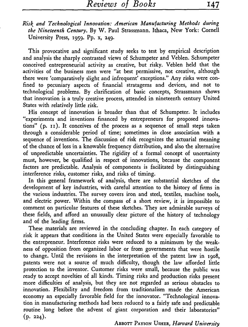 Risk and Technological Innovation: American Manufacturing Methods ...