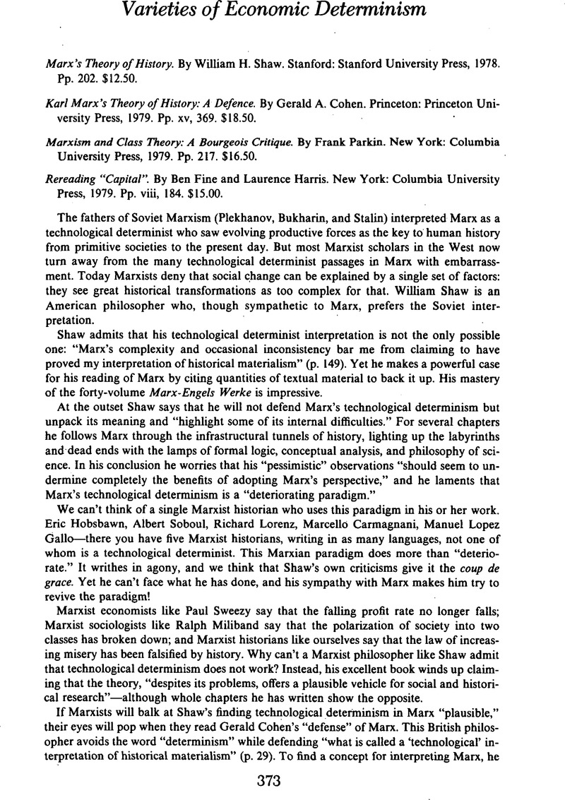 Varieties of Economic Determinism | The Journal of Economic History ...