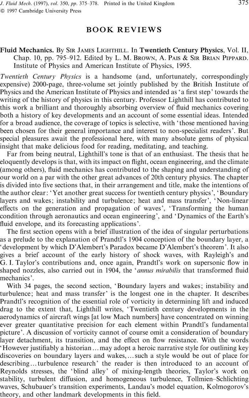 Flow around Circular Cylinders; Volume 1. Fundamentals. By M.M ...
