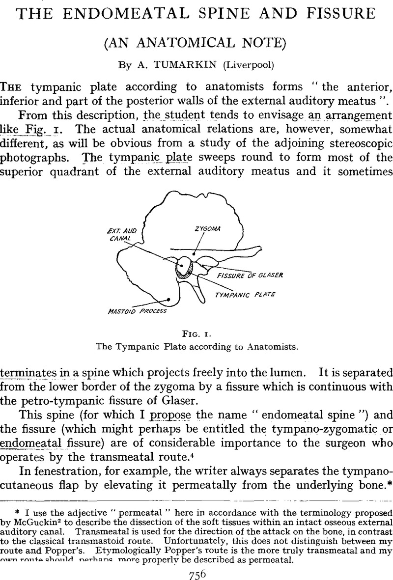 The Endomeatal Spine and Fissure (An Anatomical Note) | The Journal of ...