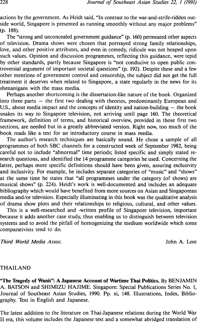 Thailand - “The Tragedy of Wanit”: A Japanese Account of Wartime Thai ...