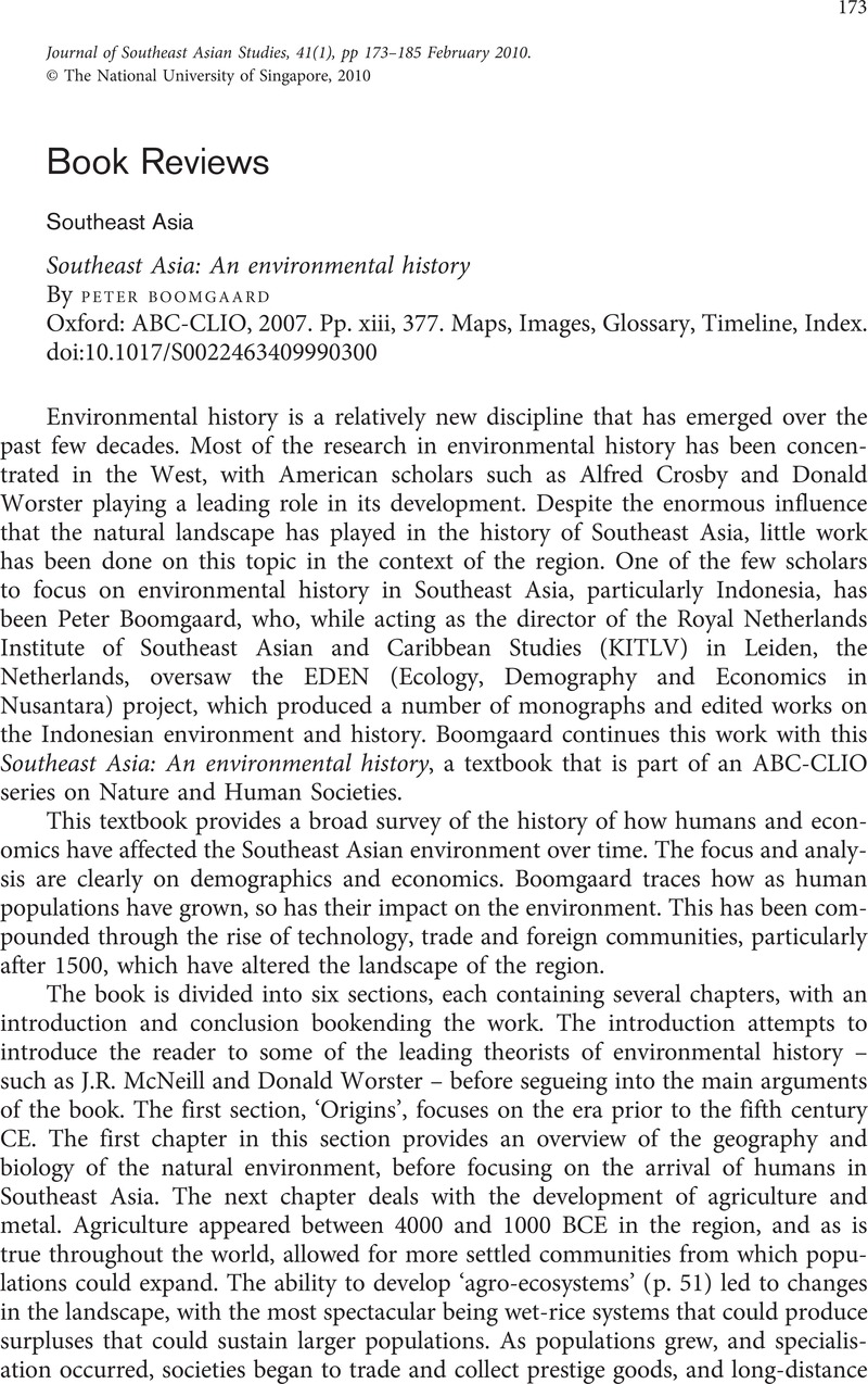 Southeast Asia. Southeast Asia: An environmental history By Peter ...