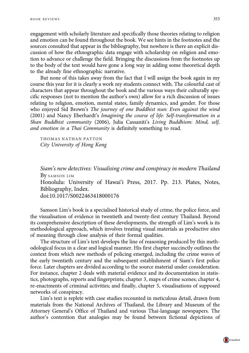 Thailand. Siam's new detectives: Visualising crime and conspiracy in ...