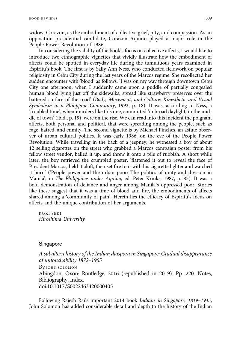Singapore. A subaltern history of the Indian diaspora in Singapore ...