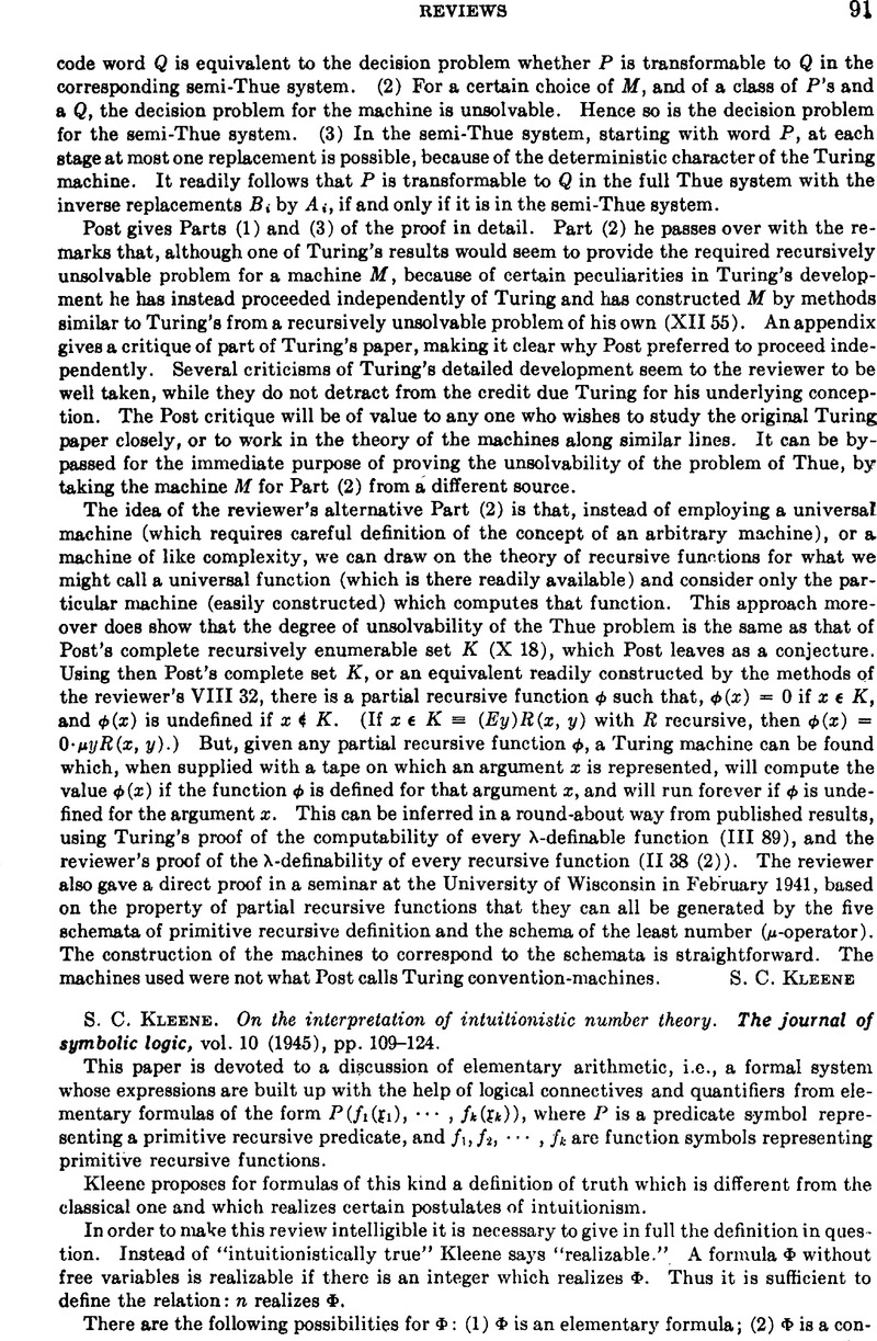 S. C. Kleene. On the interpretation of intuitionistic number theory ...