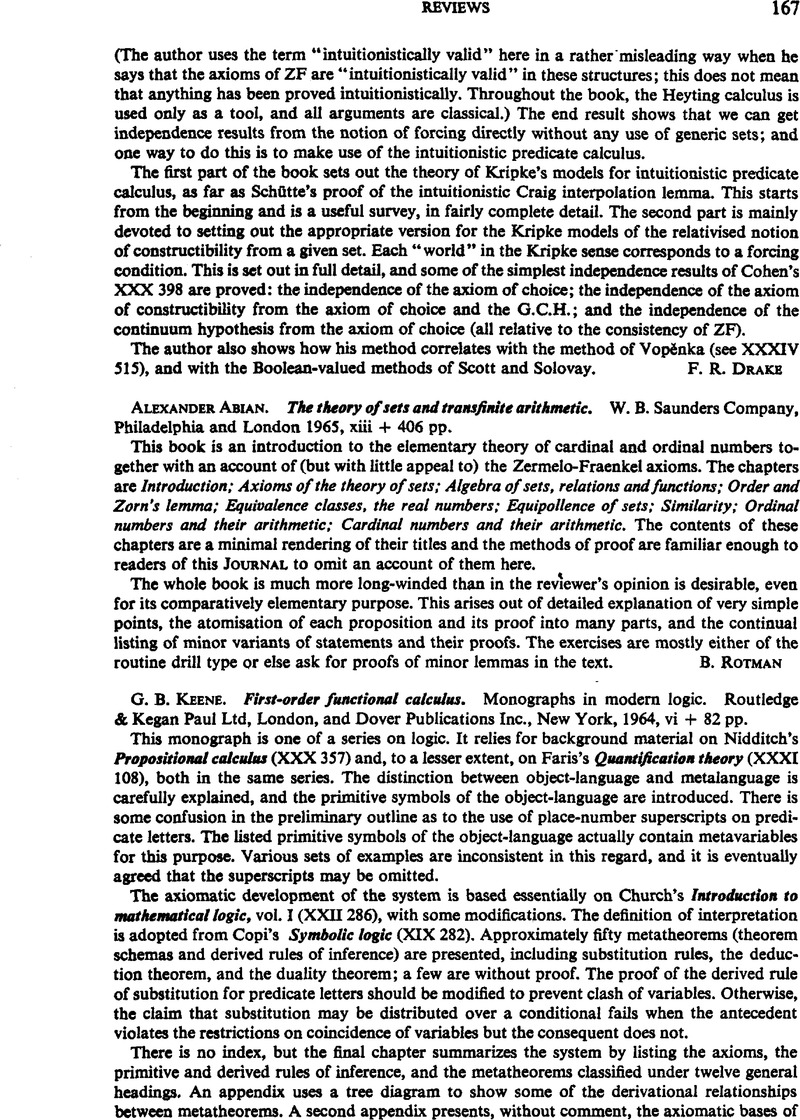 Alexander Abian. The theory of sets and transfinite arithmetic.W. B ...