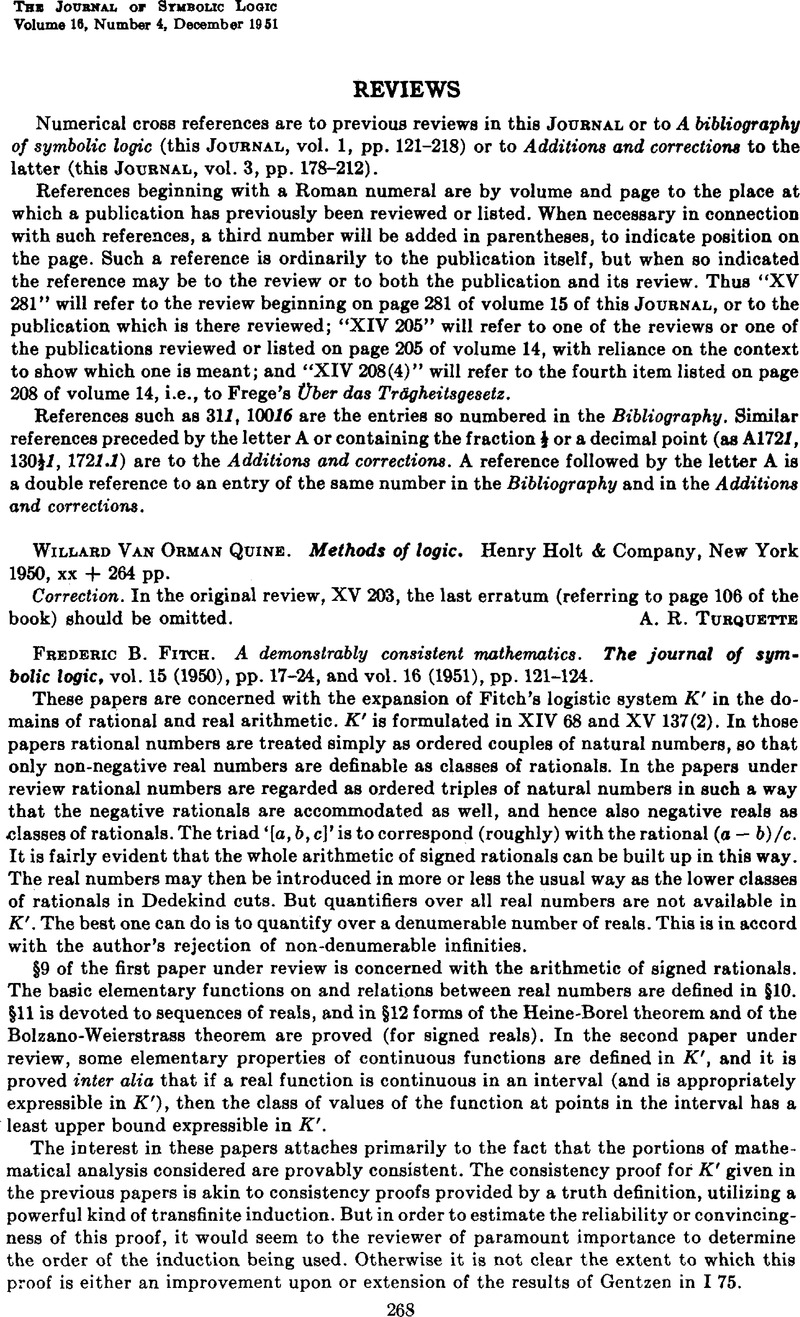 Frederic B. Fitch. A demonstrably consistent mathematics. The journal ...
