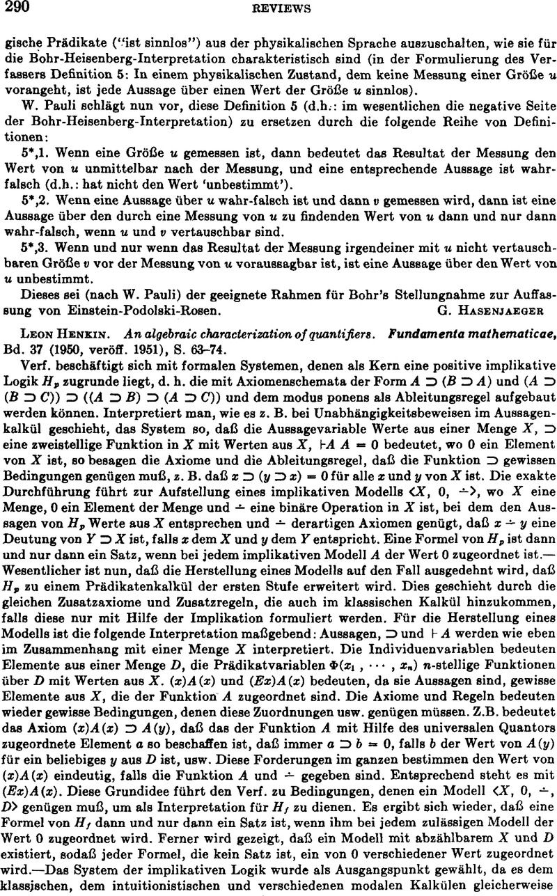Leon Henkin. An algebraic characterization of quantifiers. Fundamenta ...