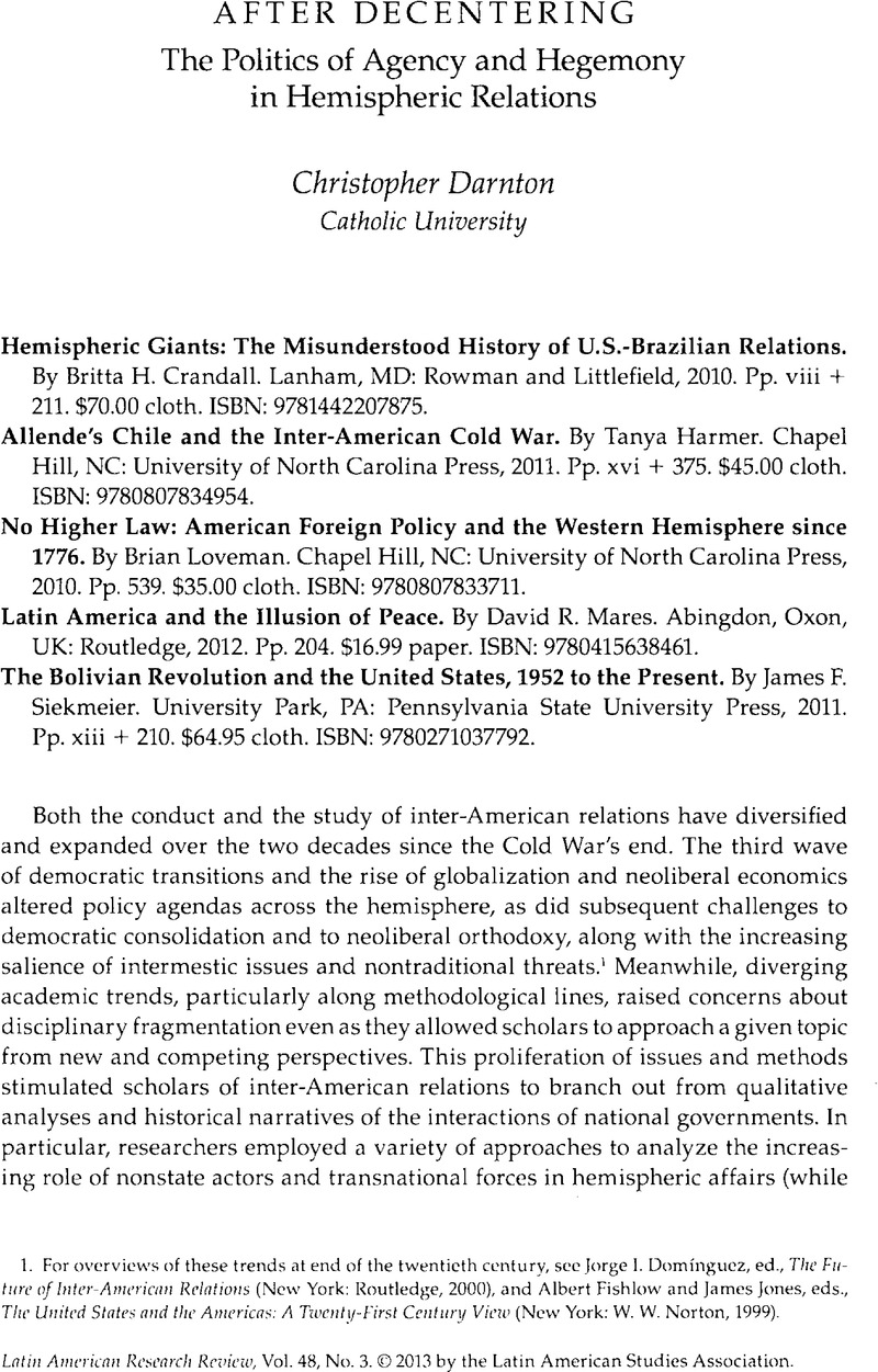 After Decentering: The Politics of Agency and Hegemony in Hemispheric ...