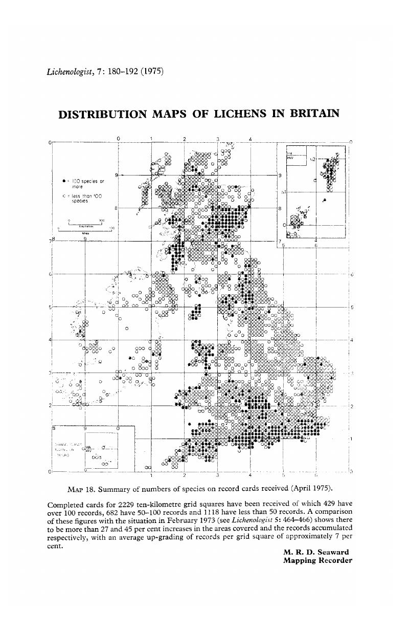 Distribution Maps of Lichens in Britain | The Lichenologist | Cambridge ...