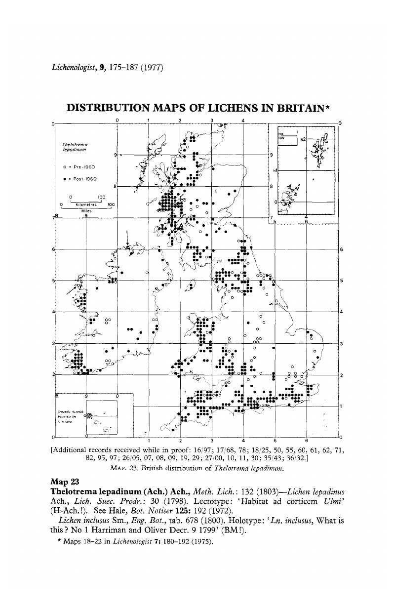 Distribution Maps of Lichens in Britain* | The Lichenologist ...