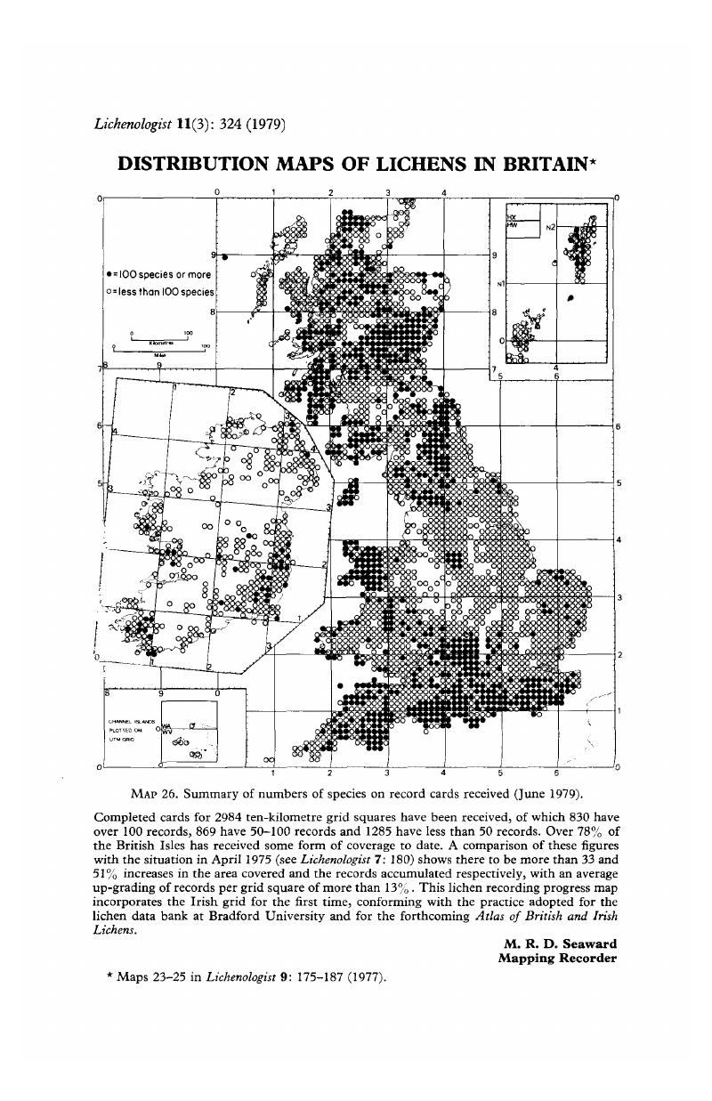 Distribution Maps of Lichens in Britain* | The Lichenologist ...