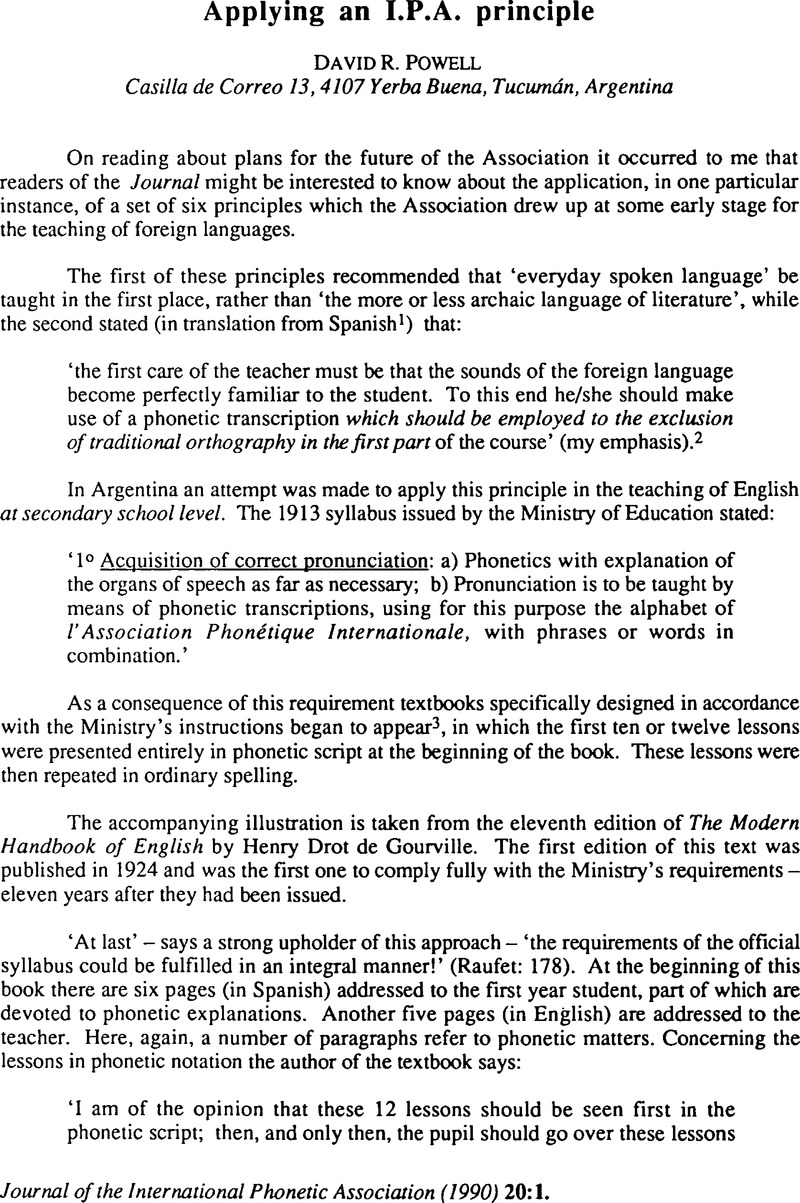 Applying an I.P.A. principle | Journal of the International Phonetic ...