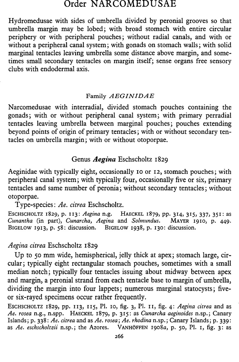 Order Narcomedusae | Journal of the Marine Biological Association of ...