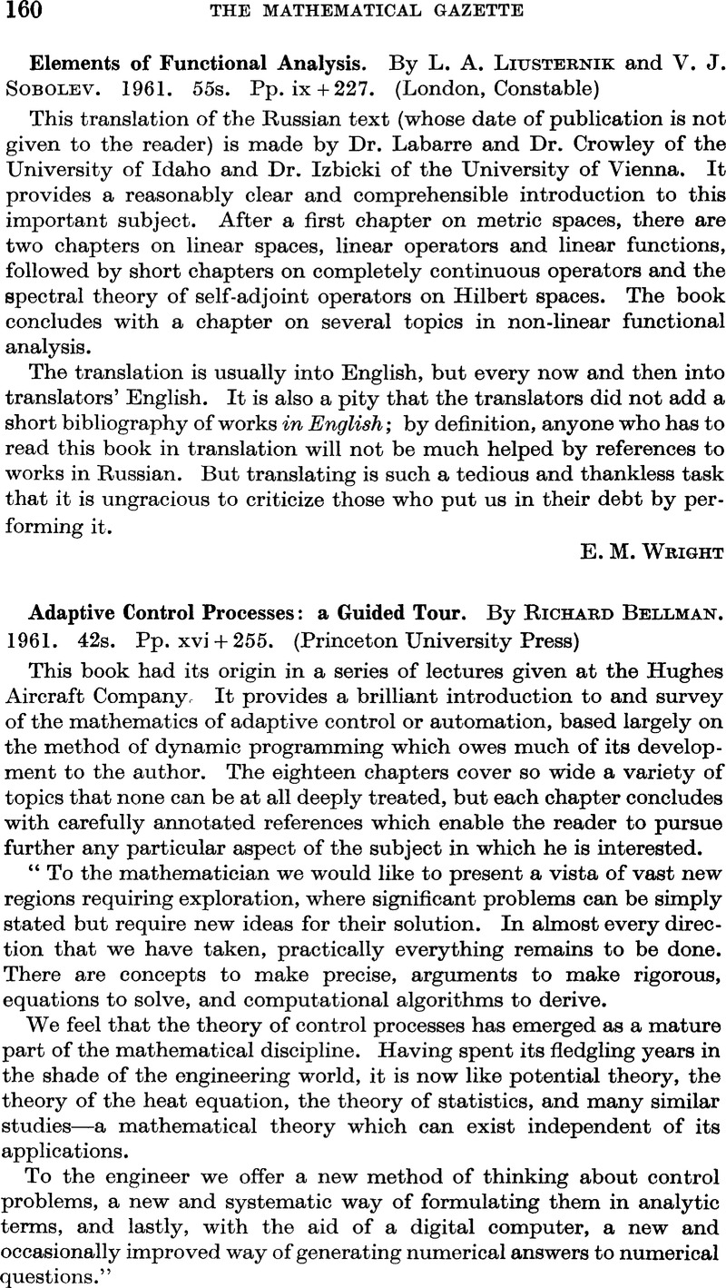 Adaptive Control Processes: a Guided Tour. By Richard Bellman. 1961 ...