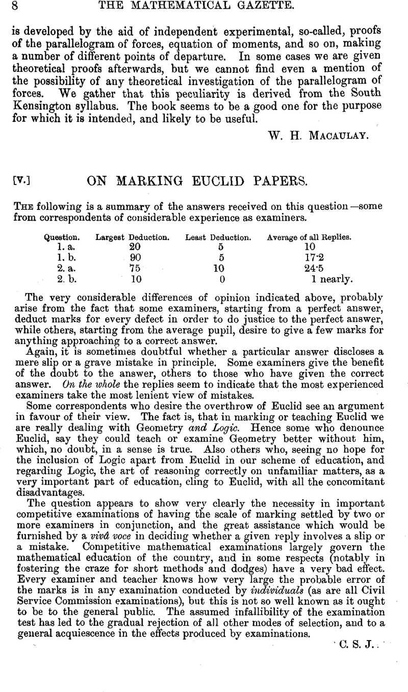 On Marking Euclid Papers | The Mathematical Gazette | Cambridge Core