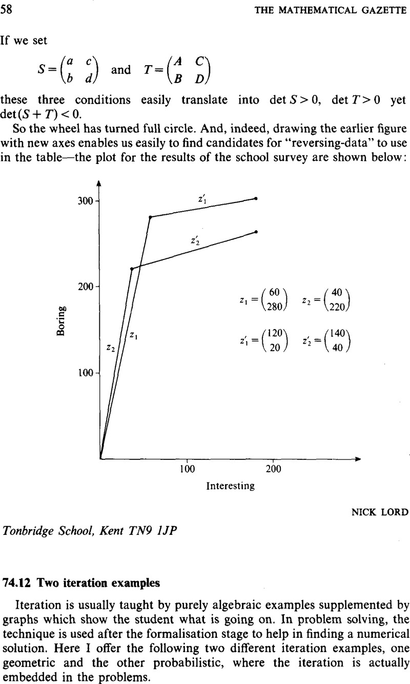74.12 Two iteration examples | The Mathematical Gazette | Cambridge Core