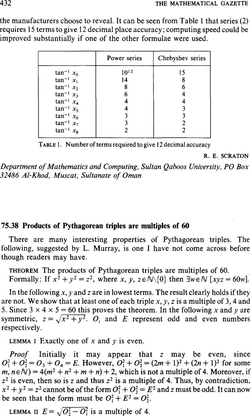 75.38 Products of Pythagorean triples are multiples of 60 | The ...