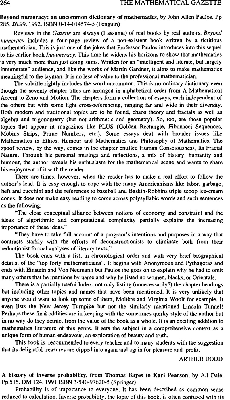 A history of inverse probability, from Thomas Bayes to Karl Pearson, by ...